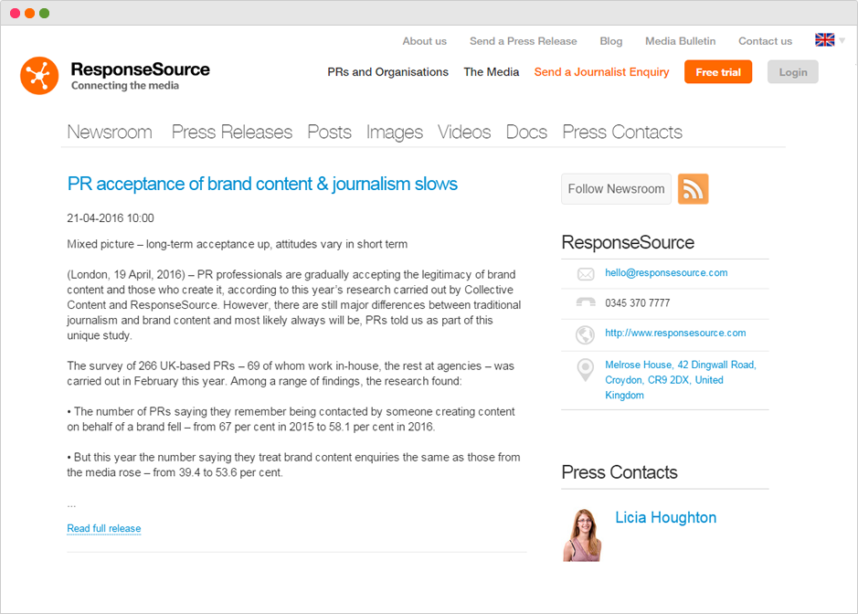 Powerful PR tools for PRs and organisations - ResponseSource